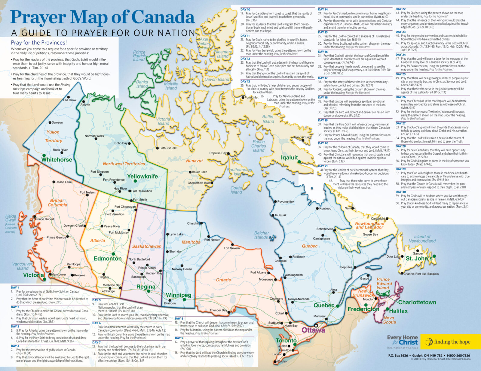 Prayer Map of Canada | Every Home for Christ